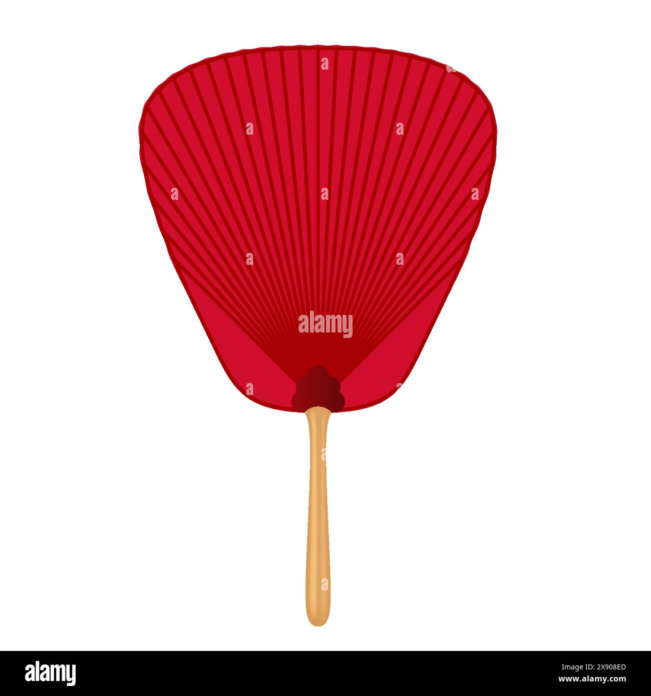 Fixed Japanese hand fan with wooden handle realistic vector ...
