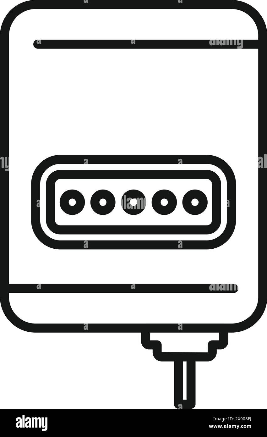 Black and white line art vector of a domestic electric boiler for water ...
