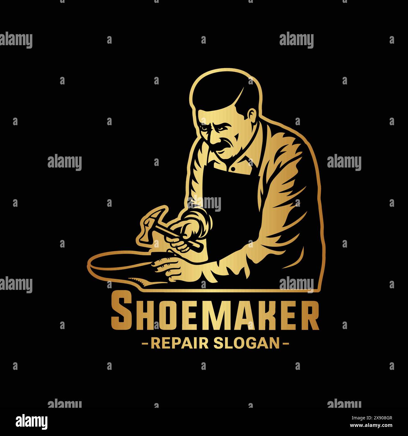 Shoemaker Cobbler Shoe Repair Logo. Vector and Illustration Stock ...