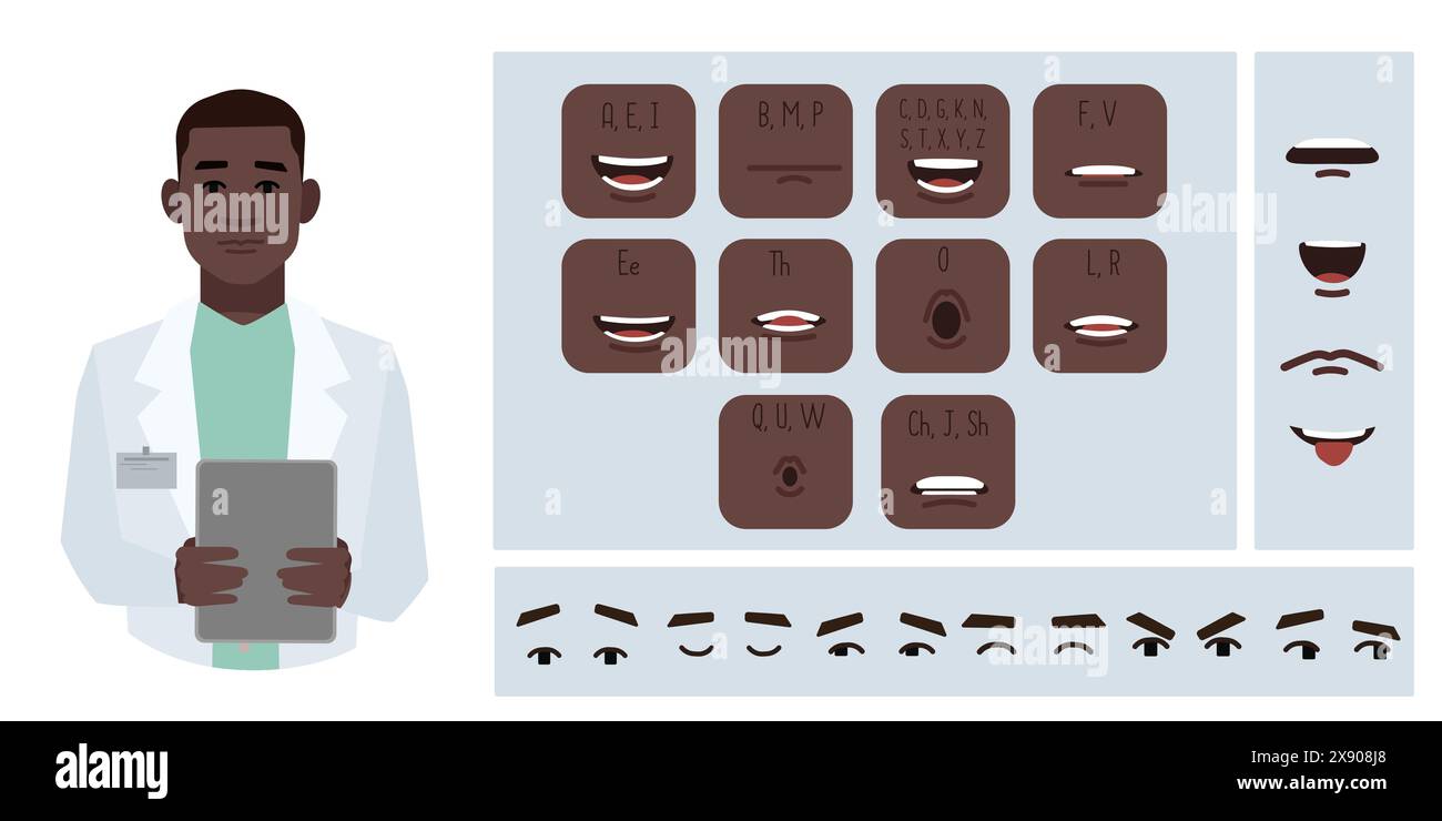 Medical worker doctor avatar creation suitable for animation Stock ...