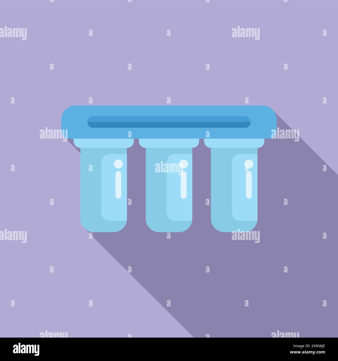 Flat design vector of stylized blue pillars on a purple background ...