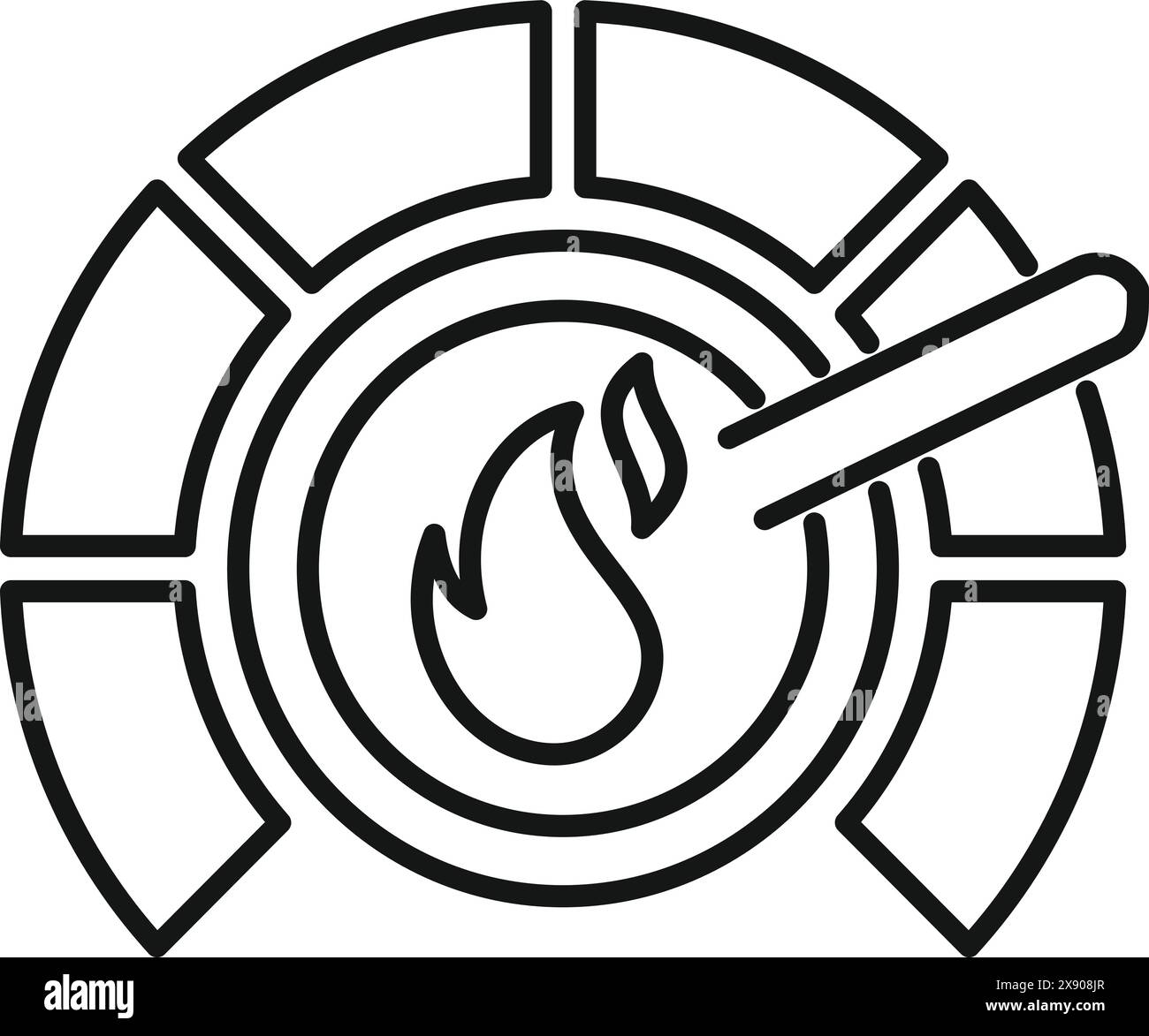 Black and white vector illustration of a matchstick lighting a fire ...