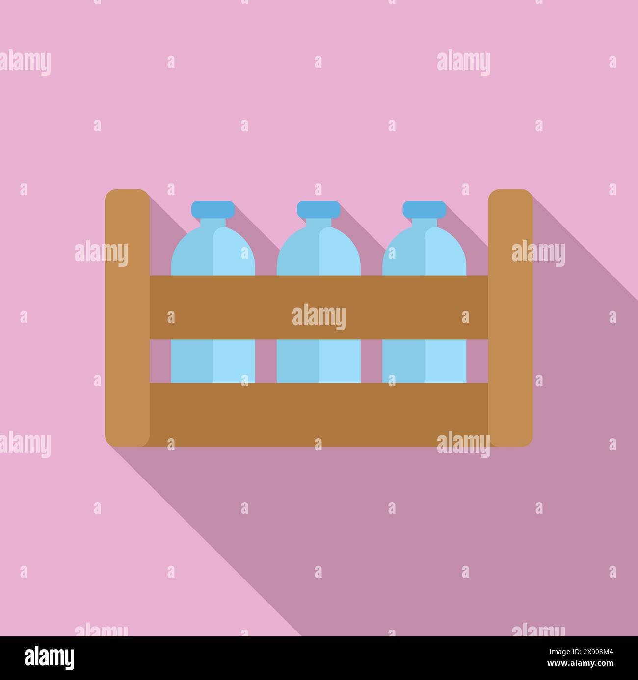 Milk bottles in crate Stock Vector Images - Alamy