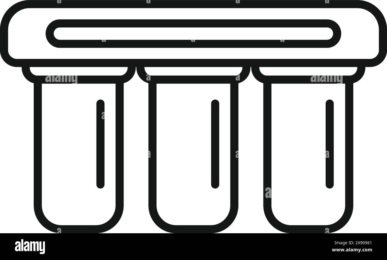 Black and white line art of three classic pillars, ideal for icons and ...