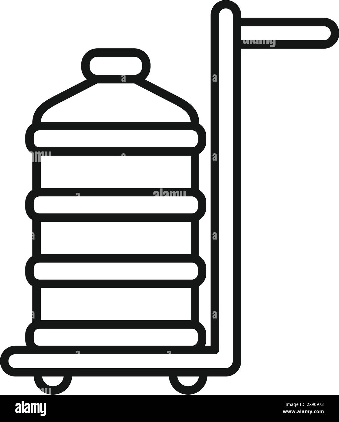 Vector image of a hand dolly cart transporting a large water jug Stock ...