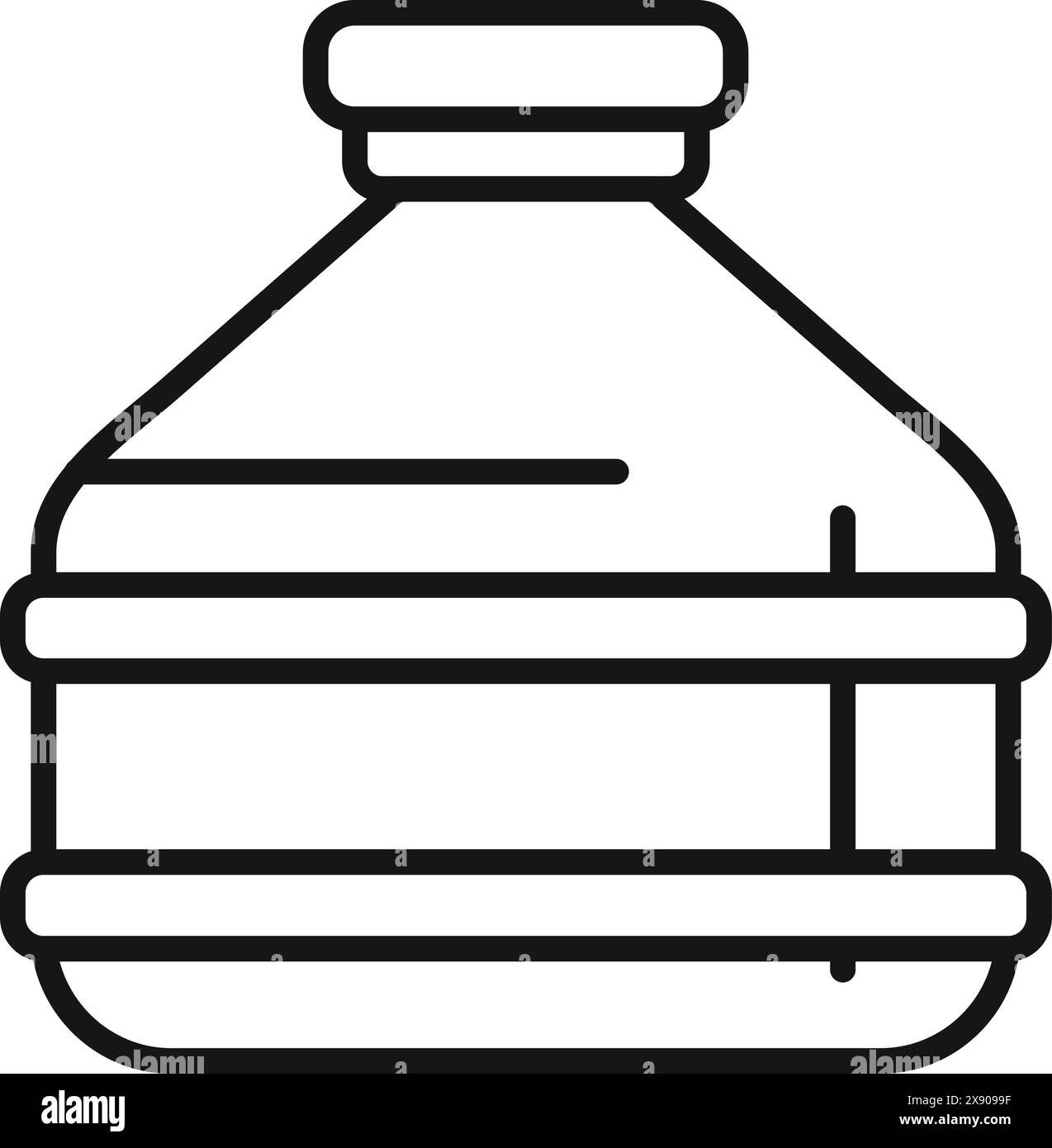 Simple black and white line drawing of a recyclable plastic bottle ...