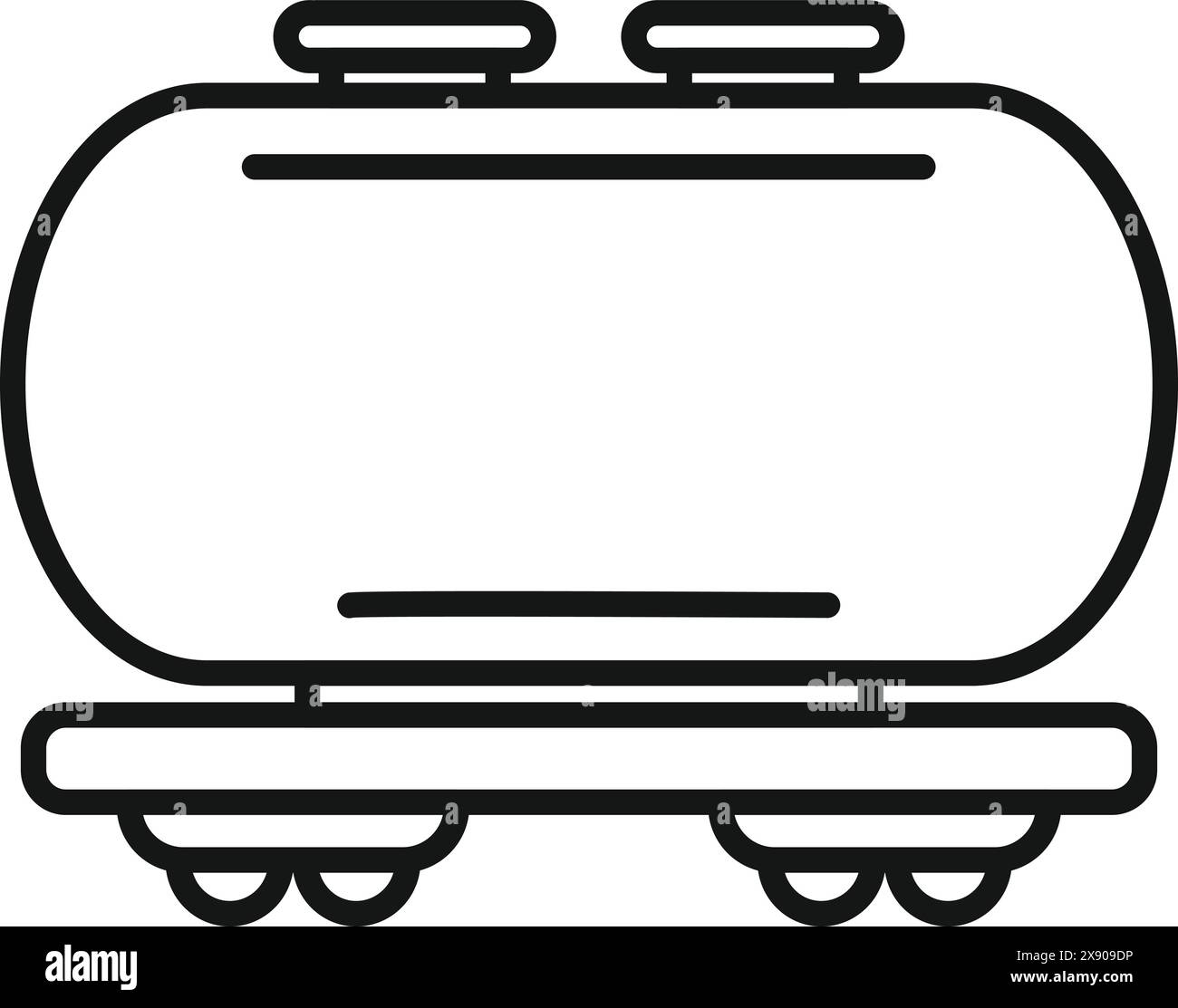 Simplistic line art of a tanker railcar, ideal for industrialthemed ...