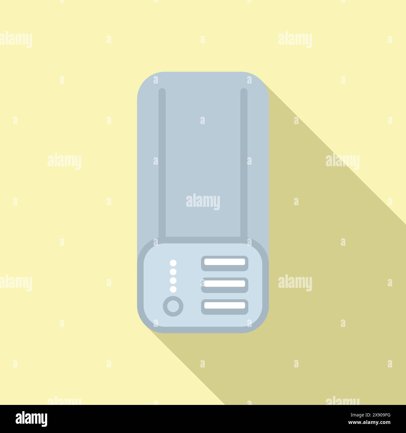 Minimalist flat design vector illustration of a wireless router with a ...