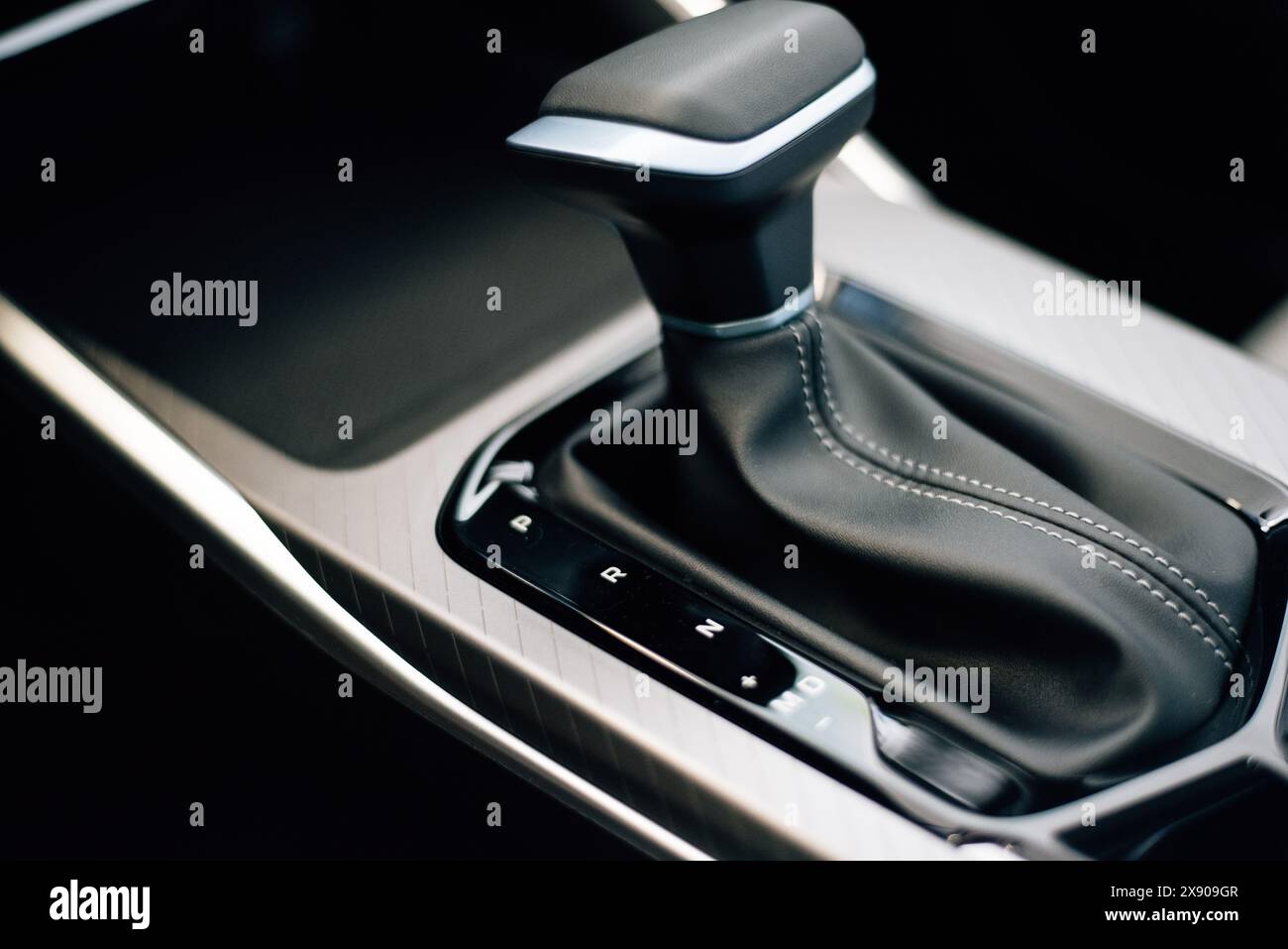 Automatic transmission gearshift stick, Closeup a manual shift of ...