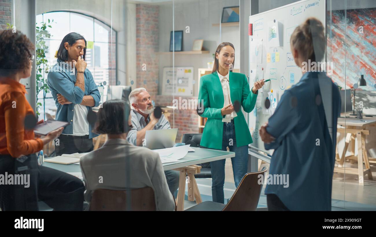 Group around whiteboard in office hi-res stock photography and images ...