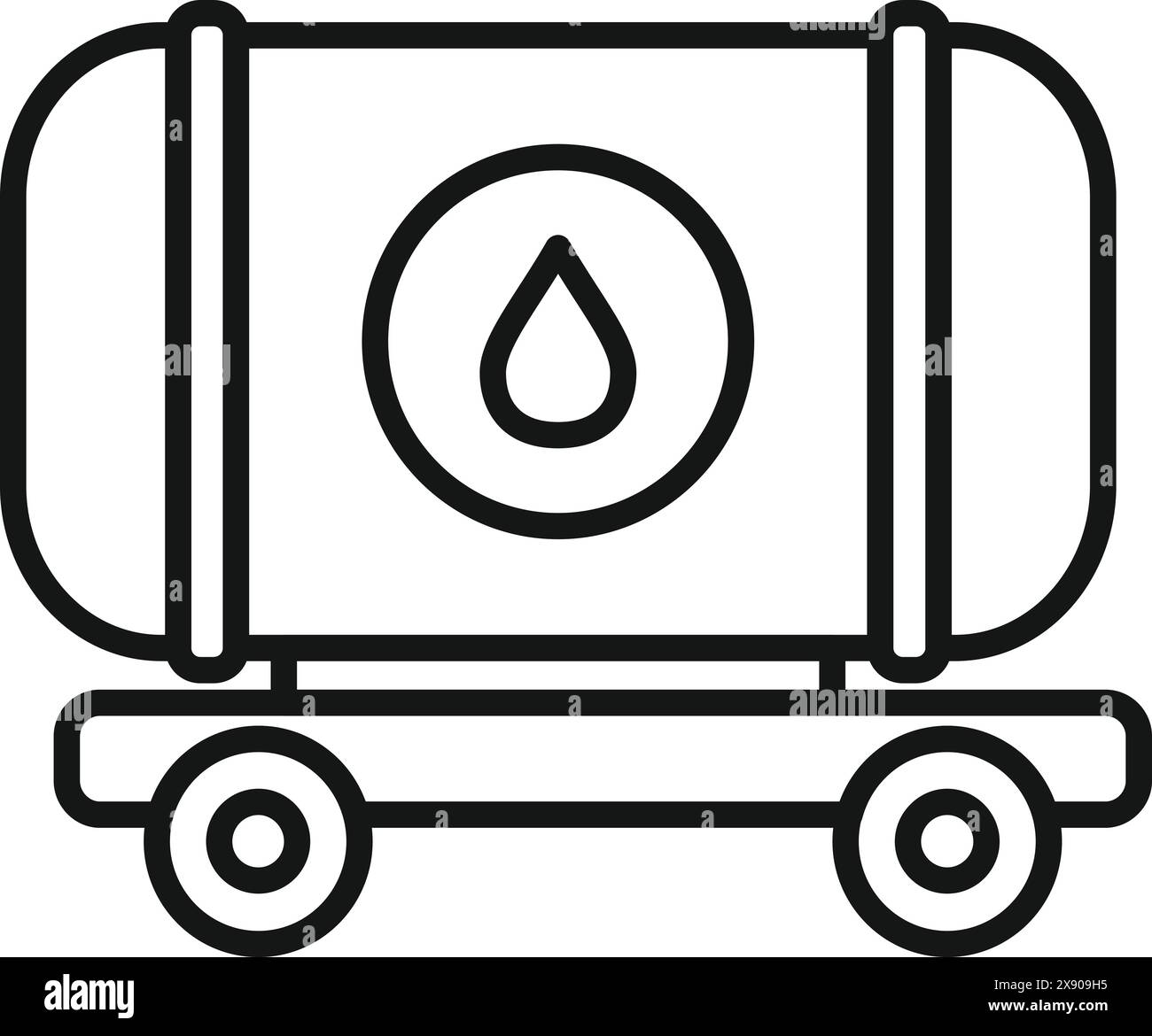 Black and white line drawing of a minimalist tanker truck symbol ...