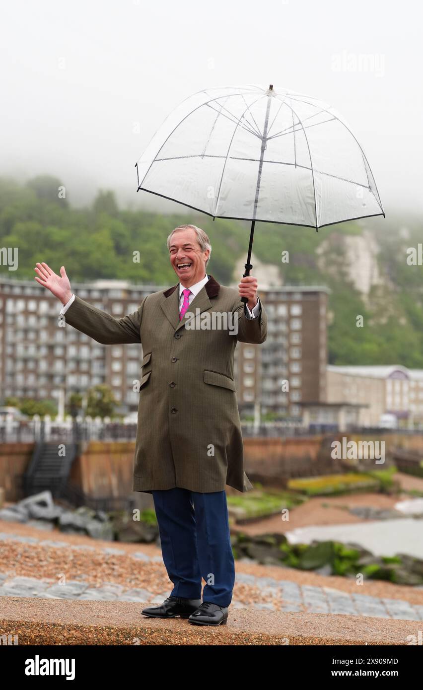 Nigel Farage poses for photographers in Dover, after announcing Howard ...