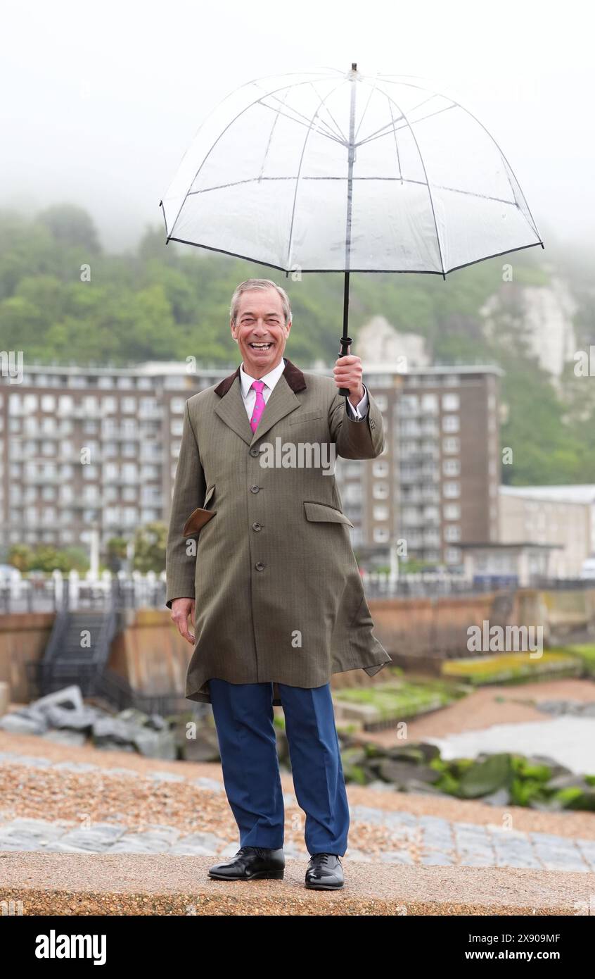 Nigel Farage poses for photographers in Dover, after announcing Howard ...