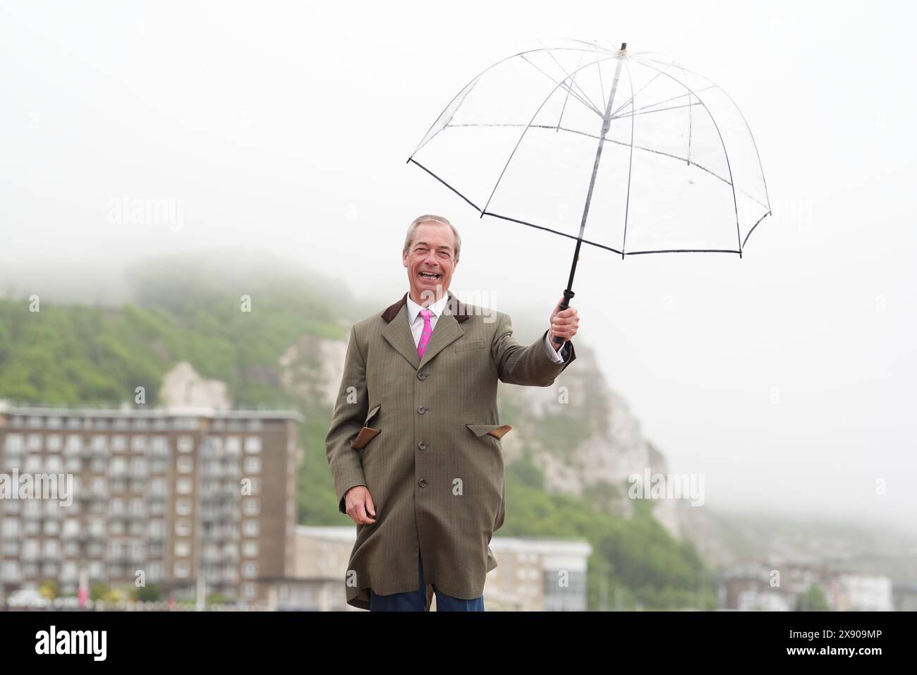 Nigel Farage poses for photographers in Dover, after announcing Howard ...