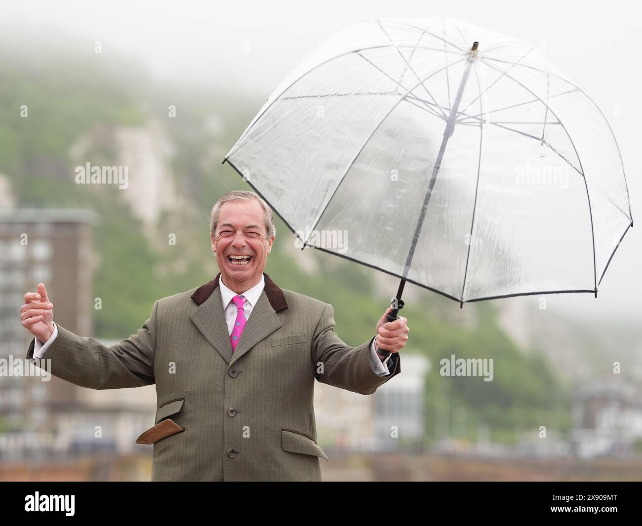Nigel Farage poses for photographers in Dover, after announcing Howard ...