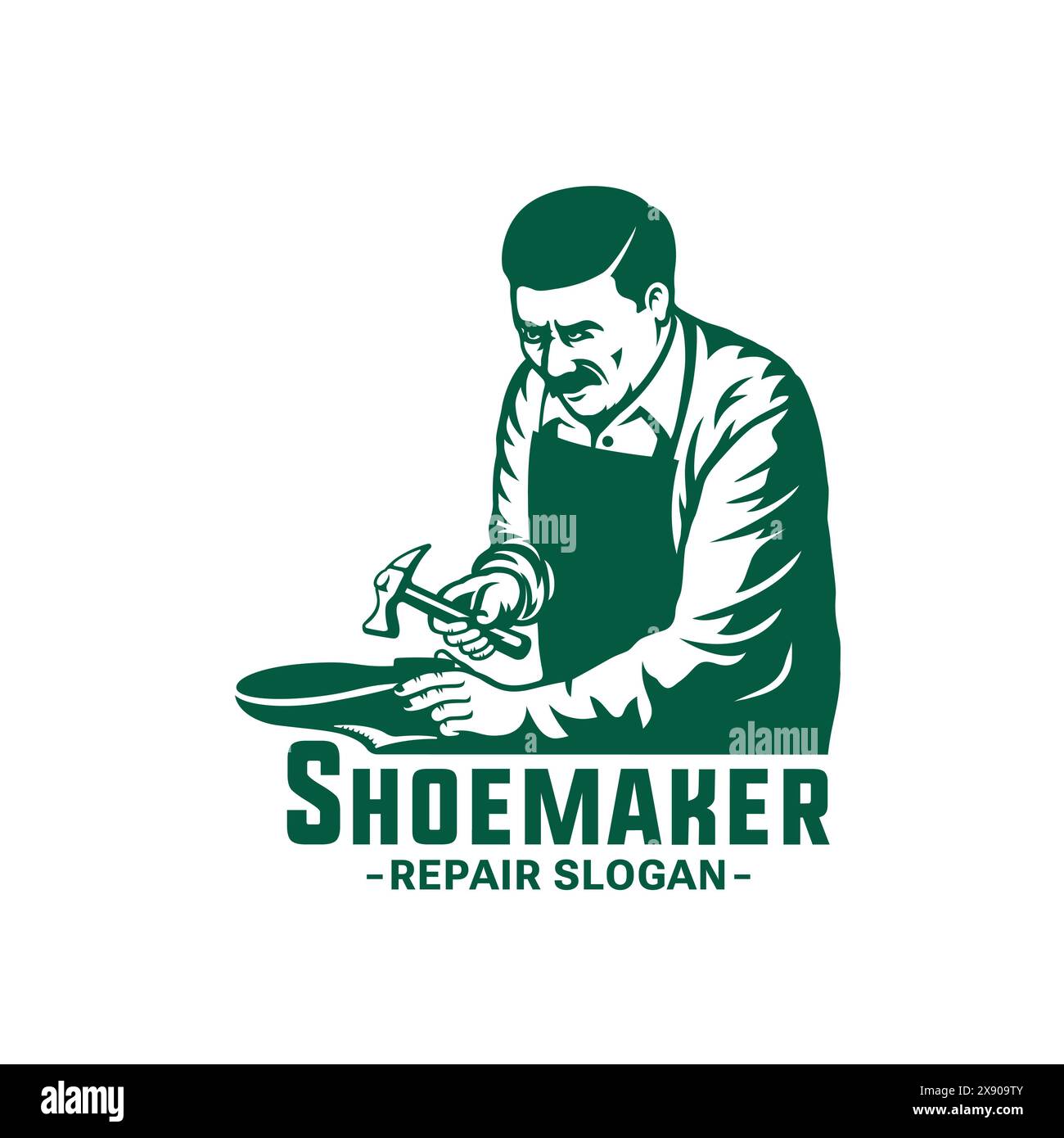 Shoemaker Cobbler Shoe Repair Logo. Vector and Illustration Stock ...