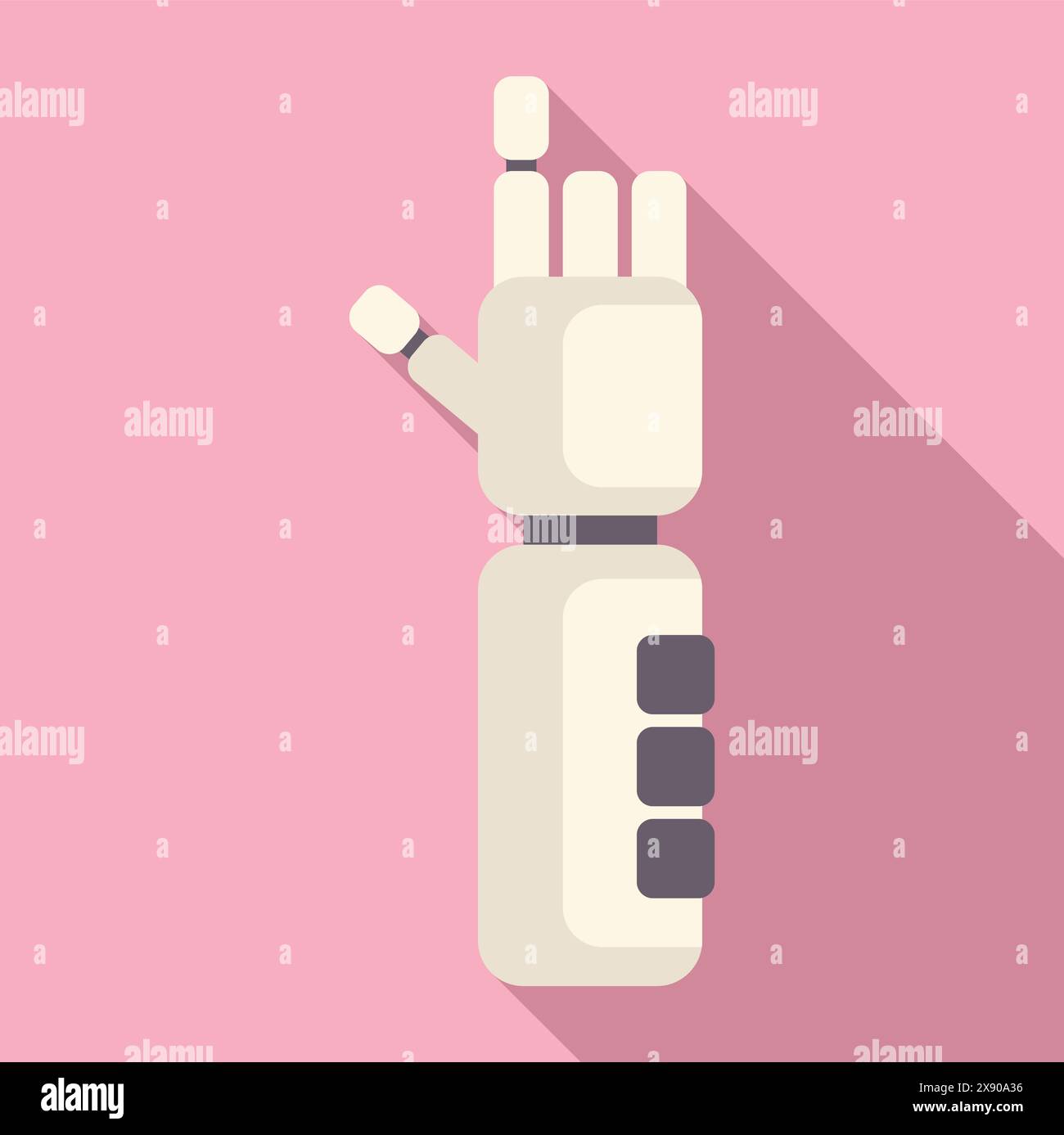 Flat design of a robotic hand making a peace sign, with a minimalist ...