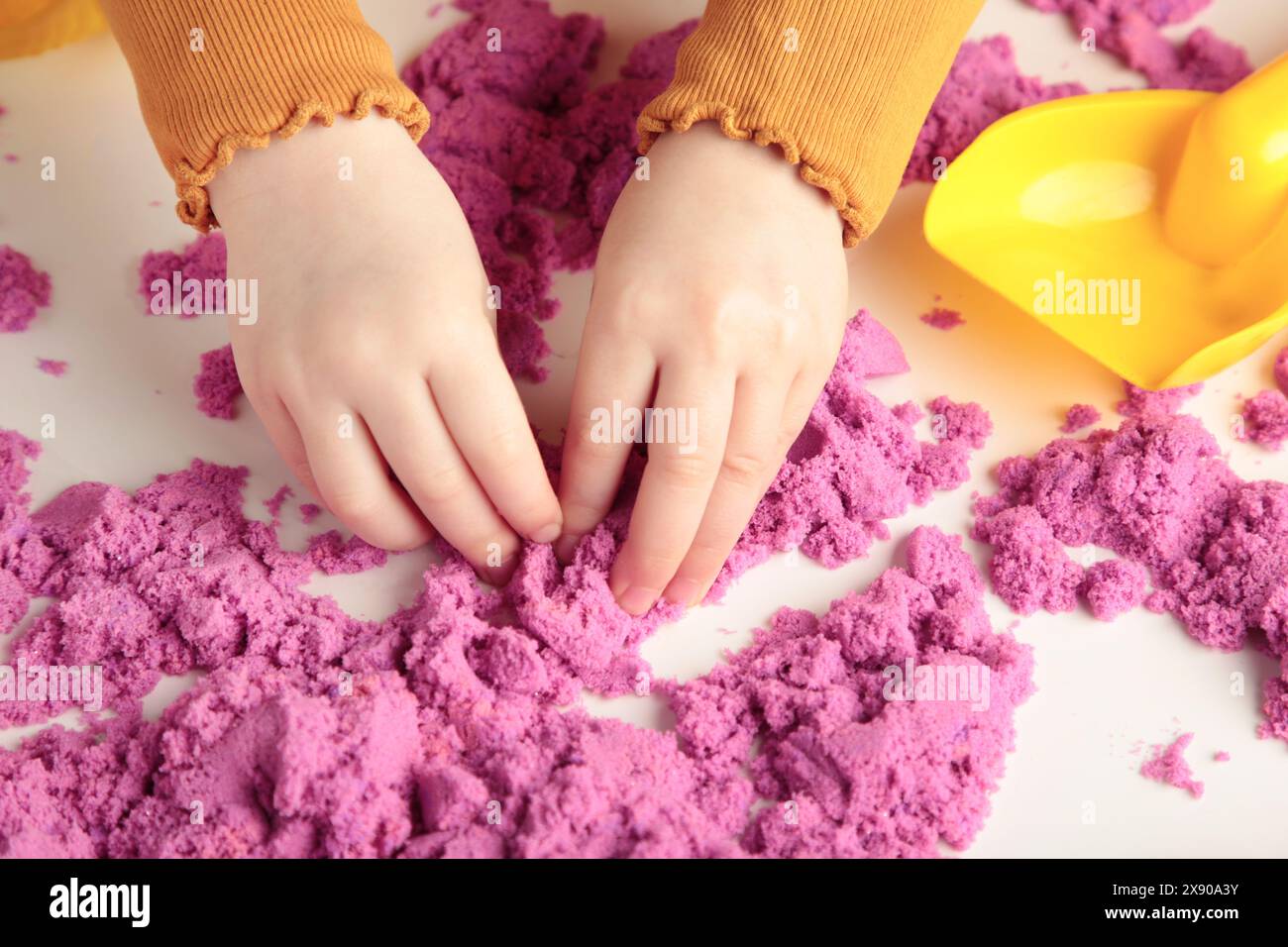 Kids creativity. Kinetic sand games for child development at home. Sand ...