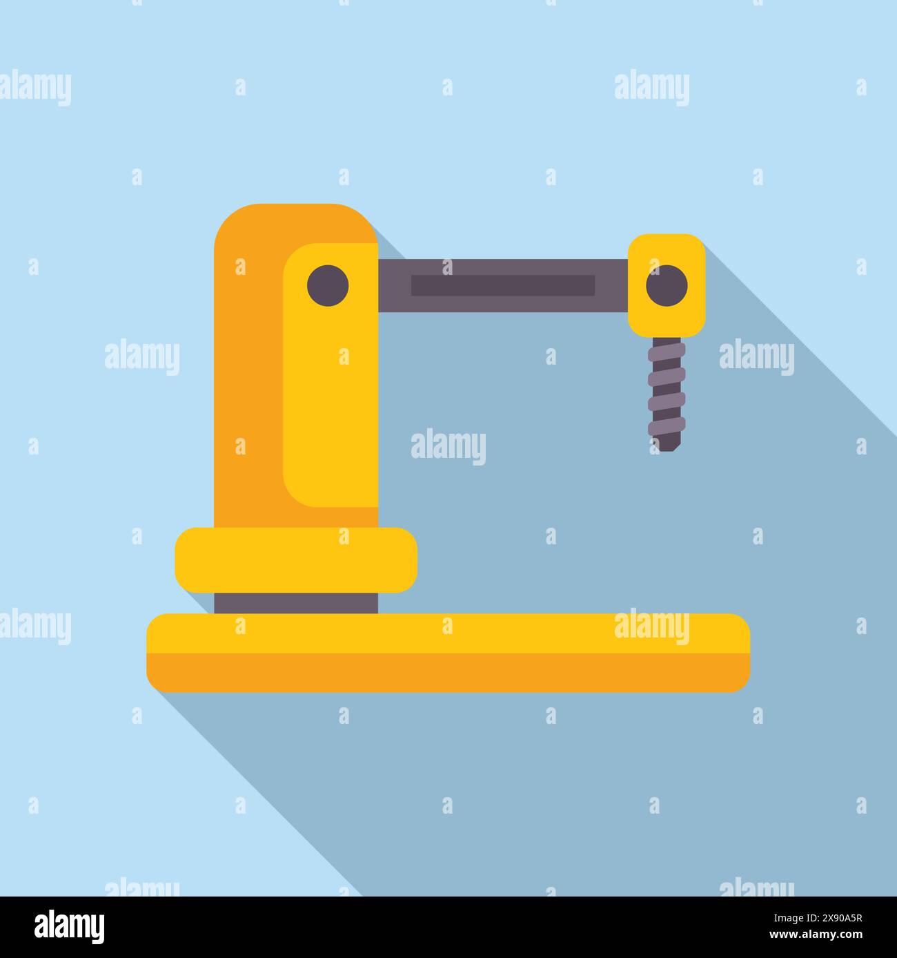 Vector illustration of a flat design robotic arm commonly used in ...