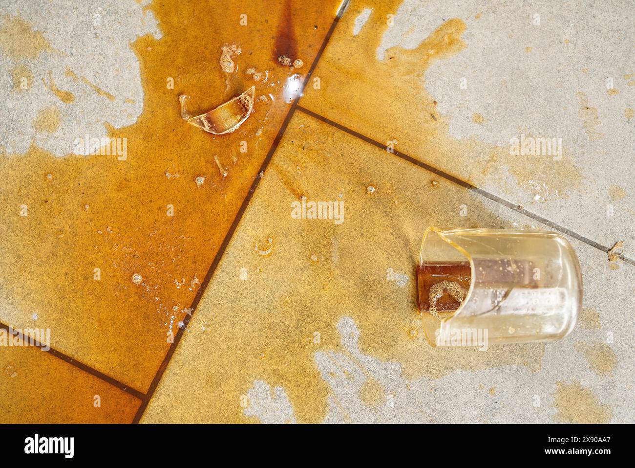 Broken Glass Cup On Floor