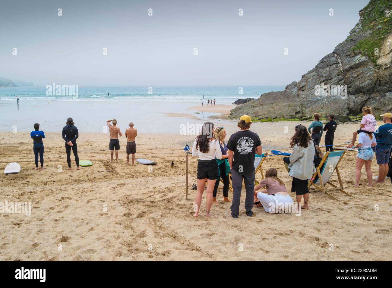 Spectators gathering for the start of the Sand Bandit Showdown surfing ...