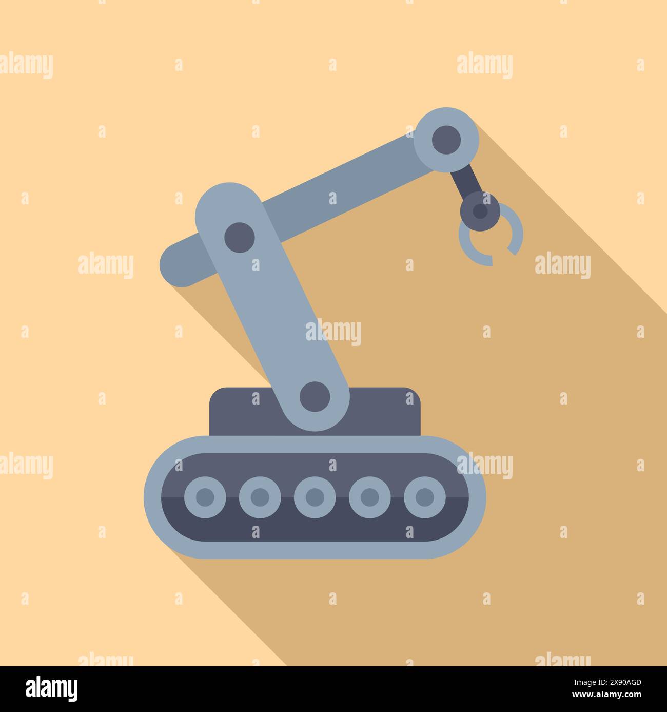 Flat design vector illustration of a modern industrial robotic arm for ...