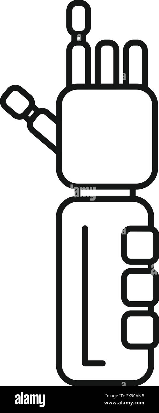 Modern linear robotic hand icon, symbolizing technology and automation ...