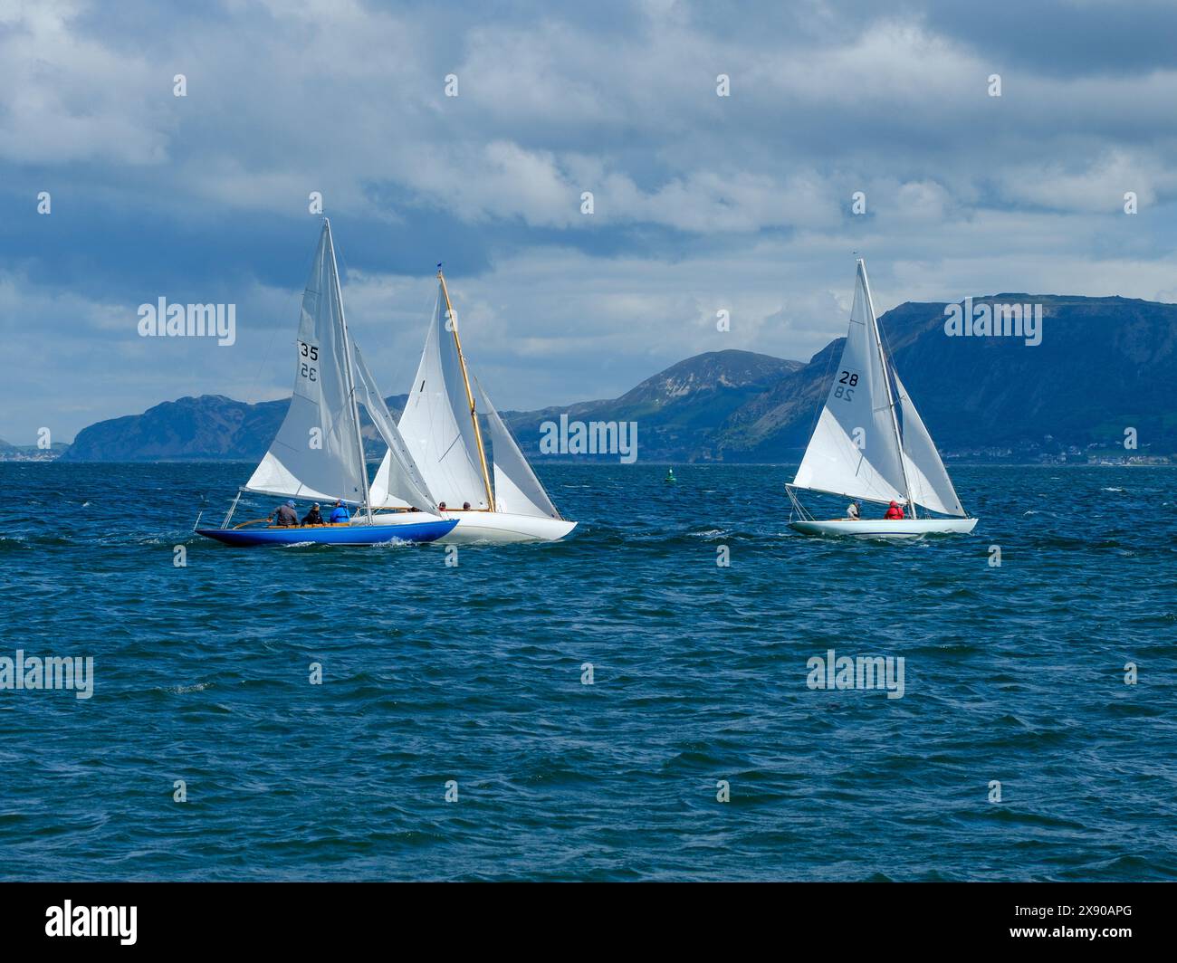 Dingy racing in a regatta on May 27th 2024 in the Menai Straits from ...