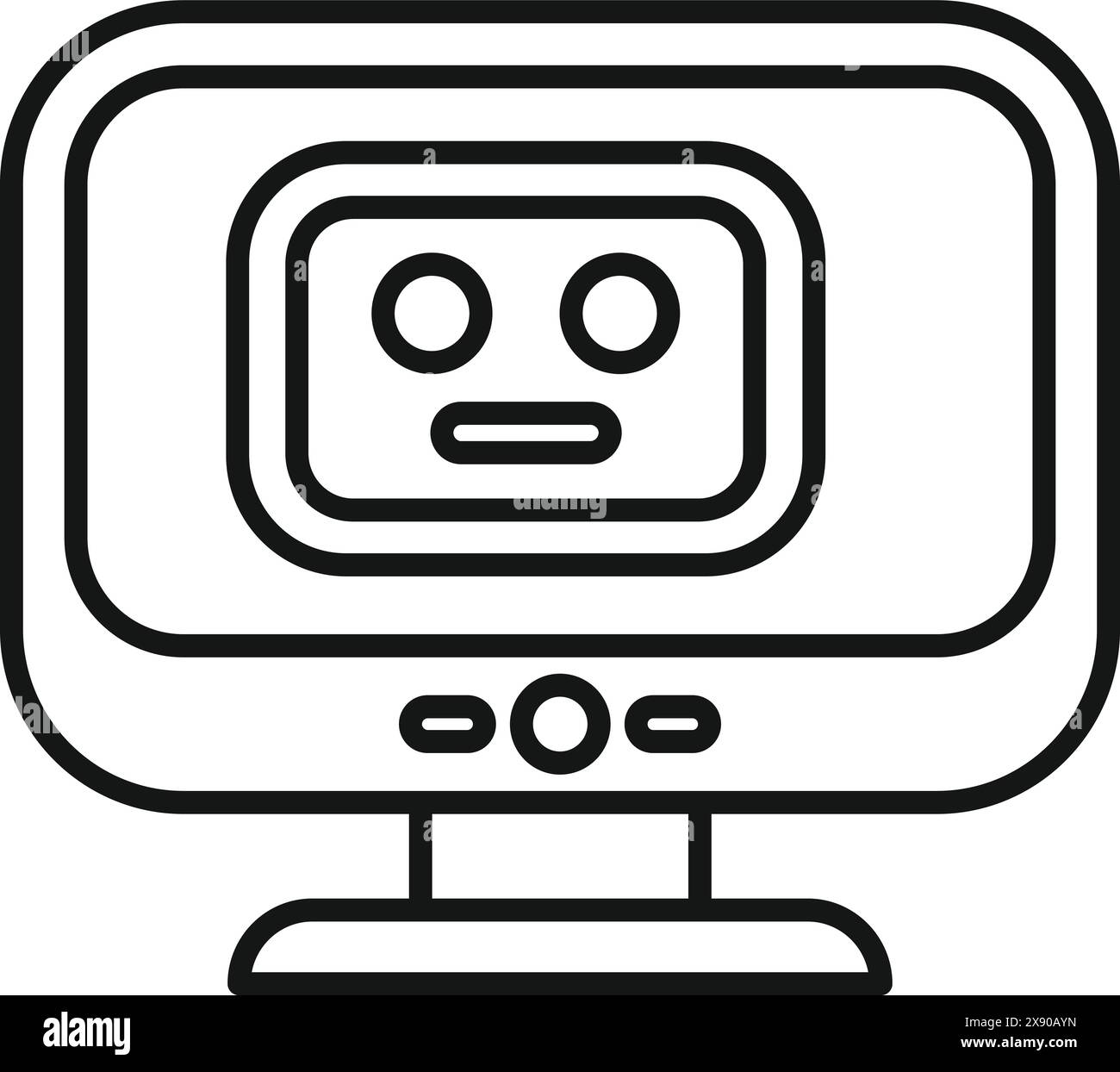 Smiley face computer screen Black and White Stock Photos & Images - Alamy
