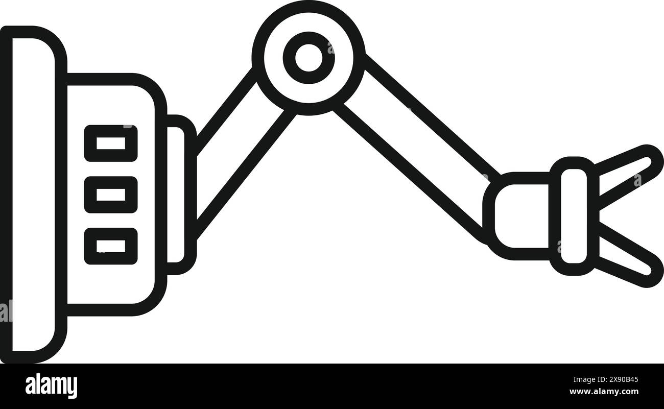 Vector illustration of a modern robotic arm, commonly used in ...