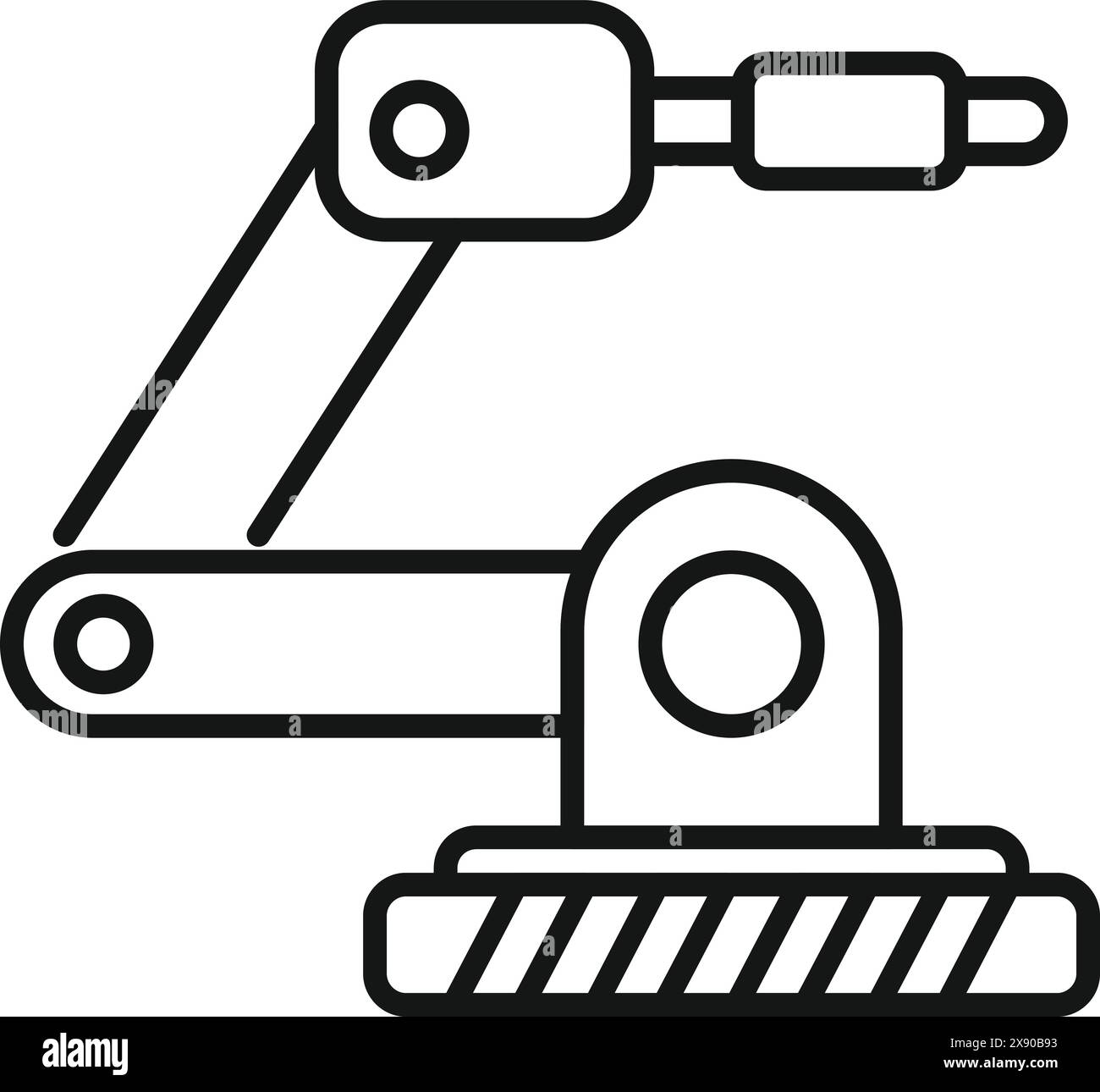 Vector line art illustration of a mechanical robotic arm, ideal for ...