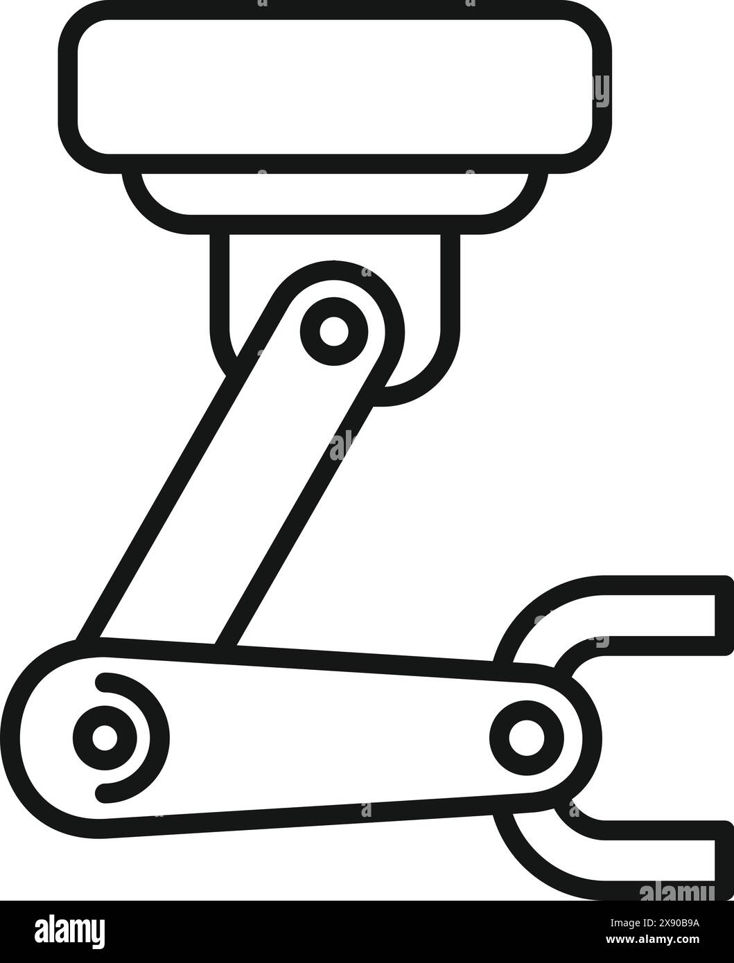 Vector illustration of a mechanical arm icon in a line art style ...