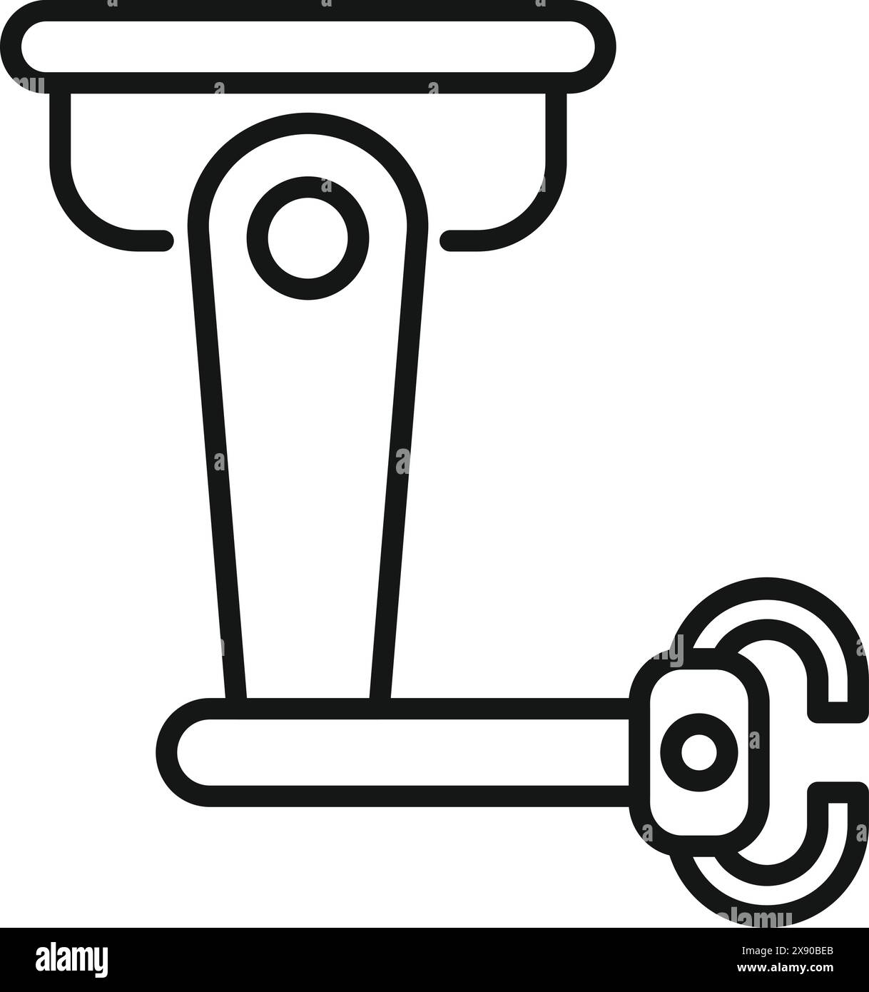 Black and white line art of an architectural column base with a ...