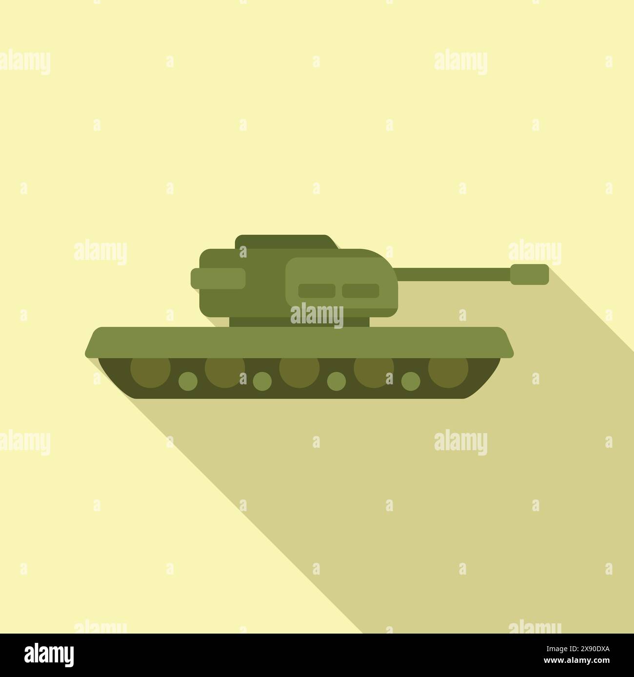 Vector illustration of a classic military tank in a modern flat design ...