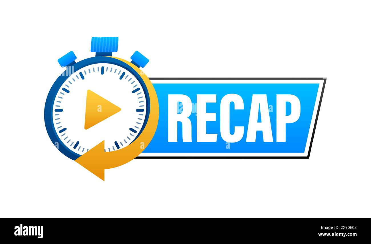 Recap, video play button replay. Watching on streaming. Vector stock ...