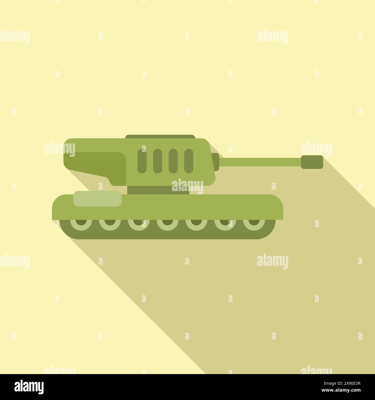Minimalistic vector illustration of a military tank with a flat design ...