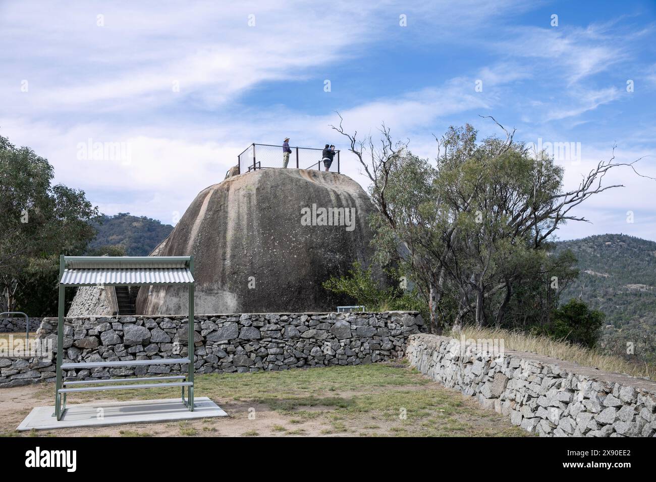 Moonbi lookout with aerial views across the australian landscape over ...