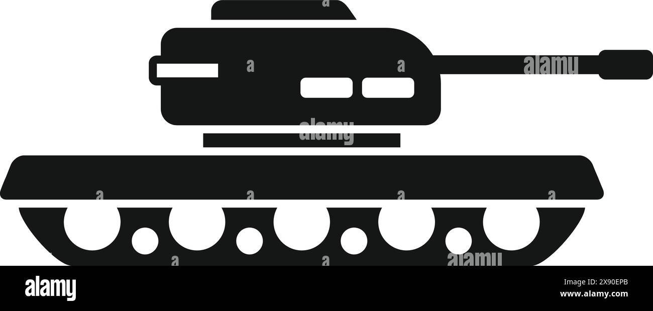 Vector illustration of a battle tank silhouette, suitable for ...