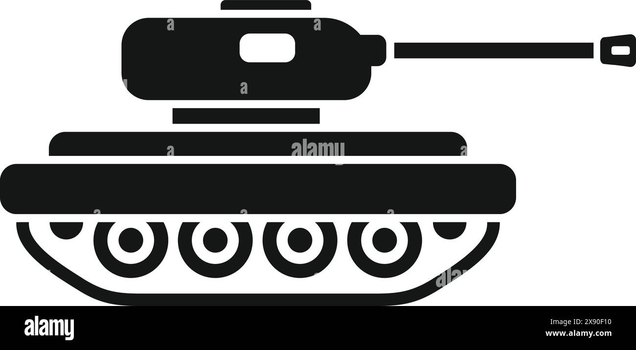 Detailed military tank silhouette vector illustration with black ...