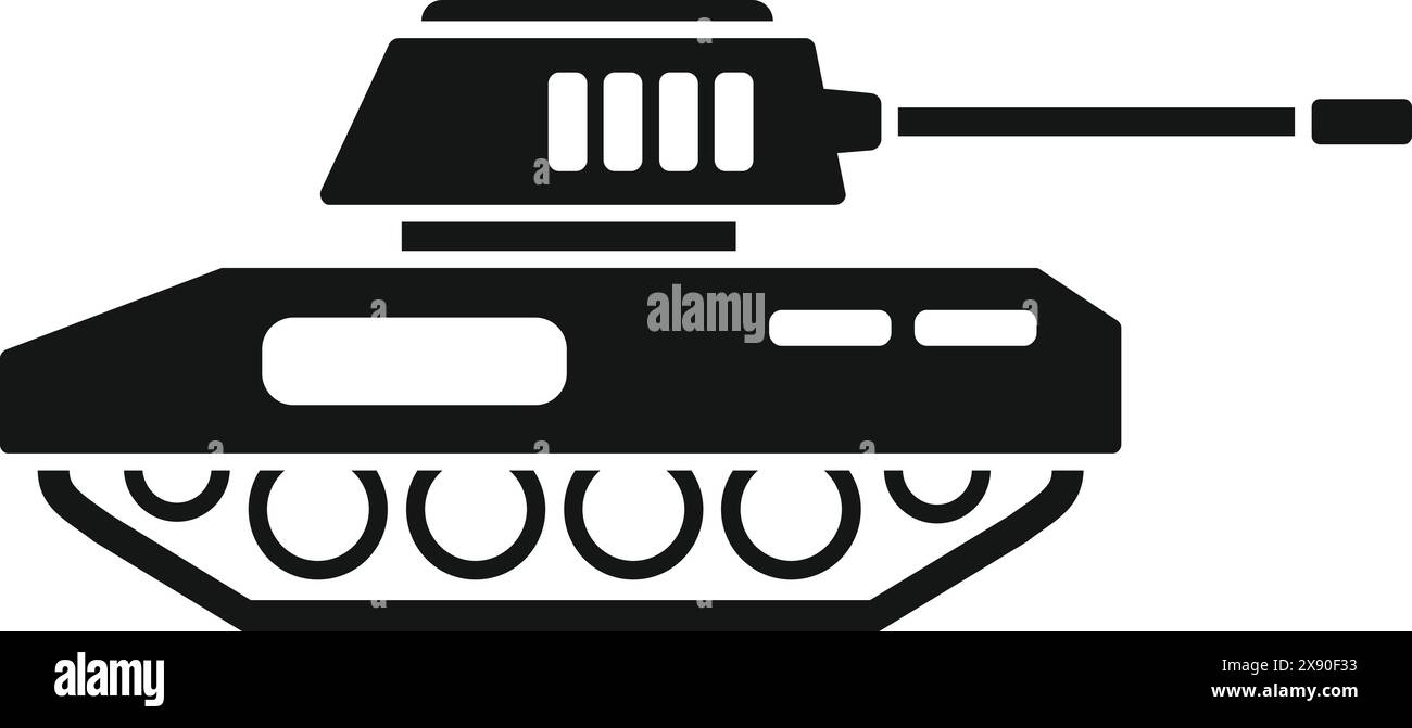 Vector illustration of a tank silhouette, perfect for military themes ...