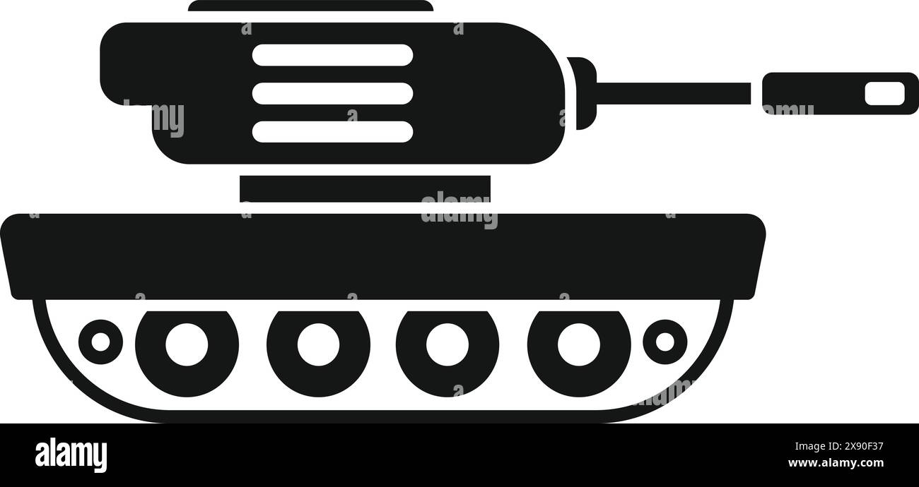 Simplified tank illustration in black, ideal for military concepts and ...