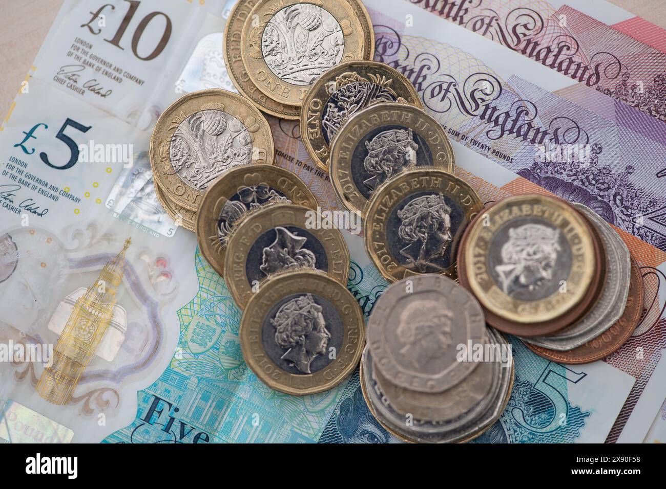 Sterling notes and coins. More and more people are now using credit and ...