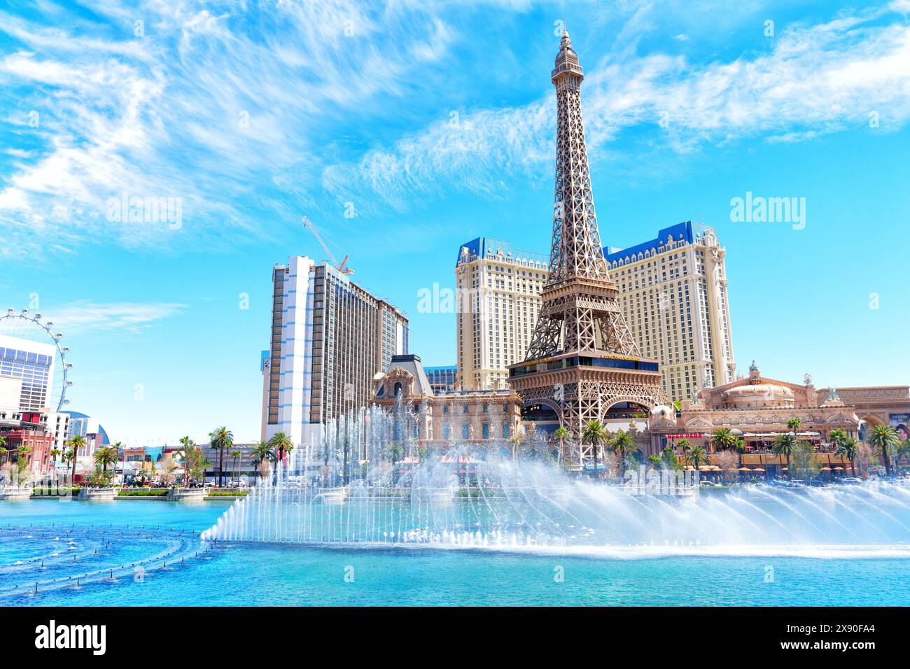 Las Vegas, Nevada - April 13, 2024: Iconic Paris Hotel and Casino with Eiffel Tower Replica and ...