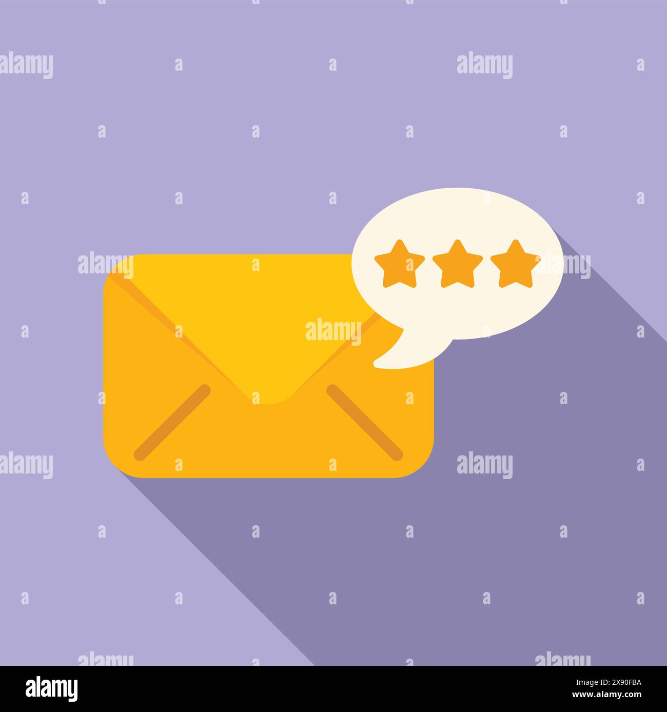 Digital illustration of an envelope with a speech bubble containing a ...