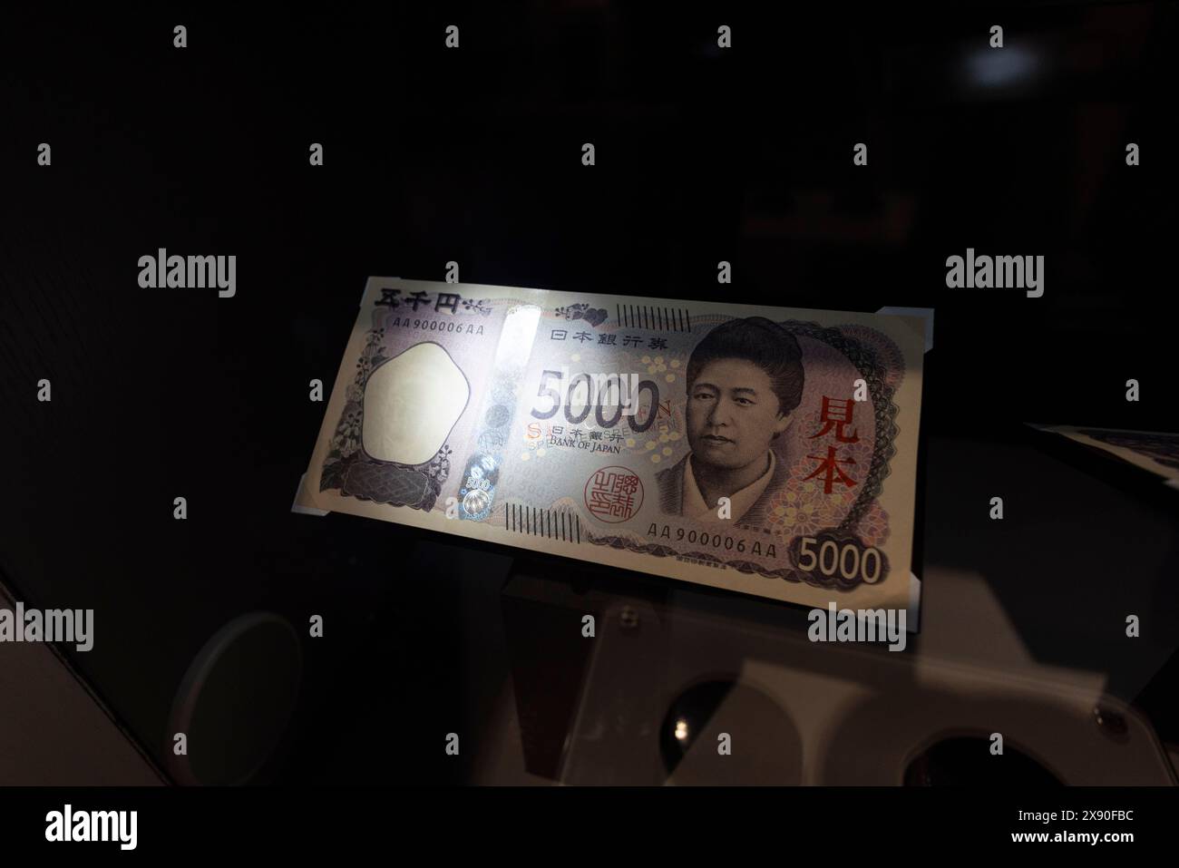 Tokyo, Japan. 27th May, 2024. New Japanese 5000 Yen banknote on display ...