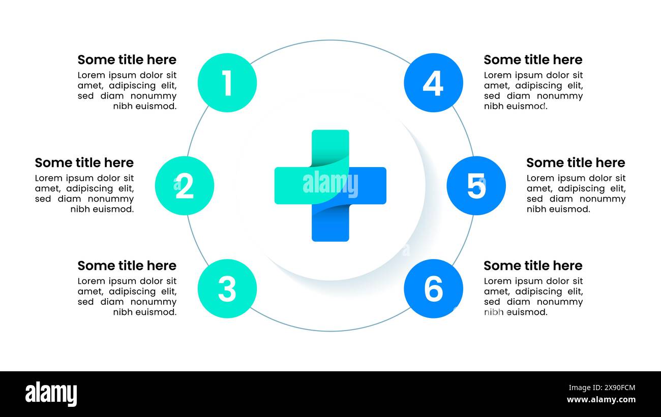 Infographic template with 6 options or steps. Medical concept. Can be ...