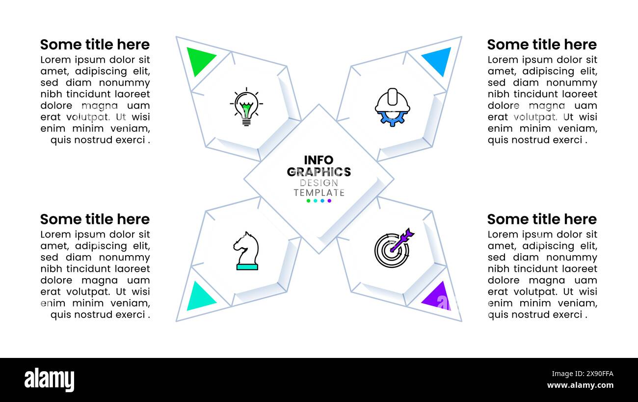Infographic template with icons and 4 options or steps. Abstract shape ...