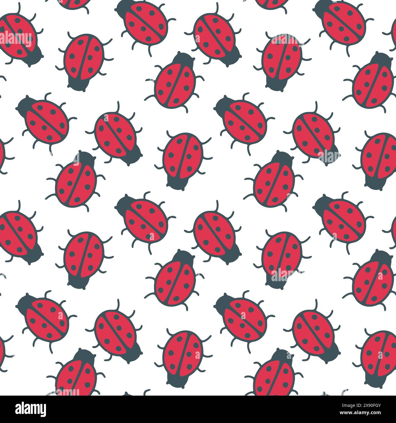 Ladybug pattern color doodle sketch illustration Stock Vector Image ...