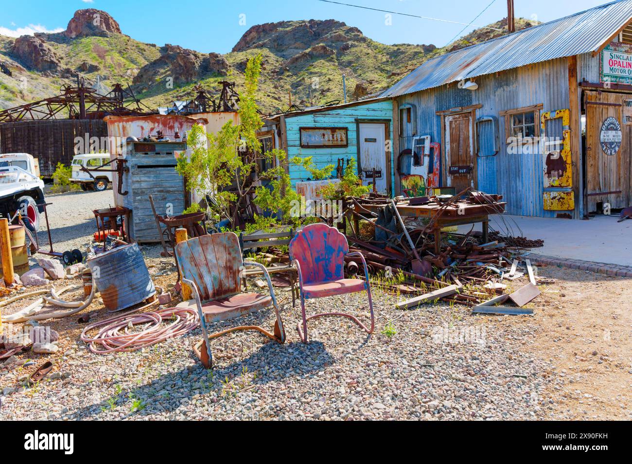 Nelson, Nevada - April 15, 2024: Weathered wooden structure of an ...