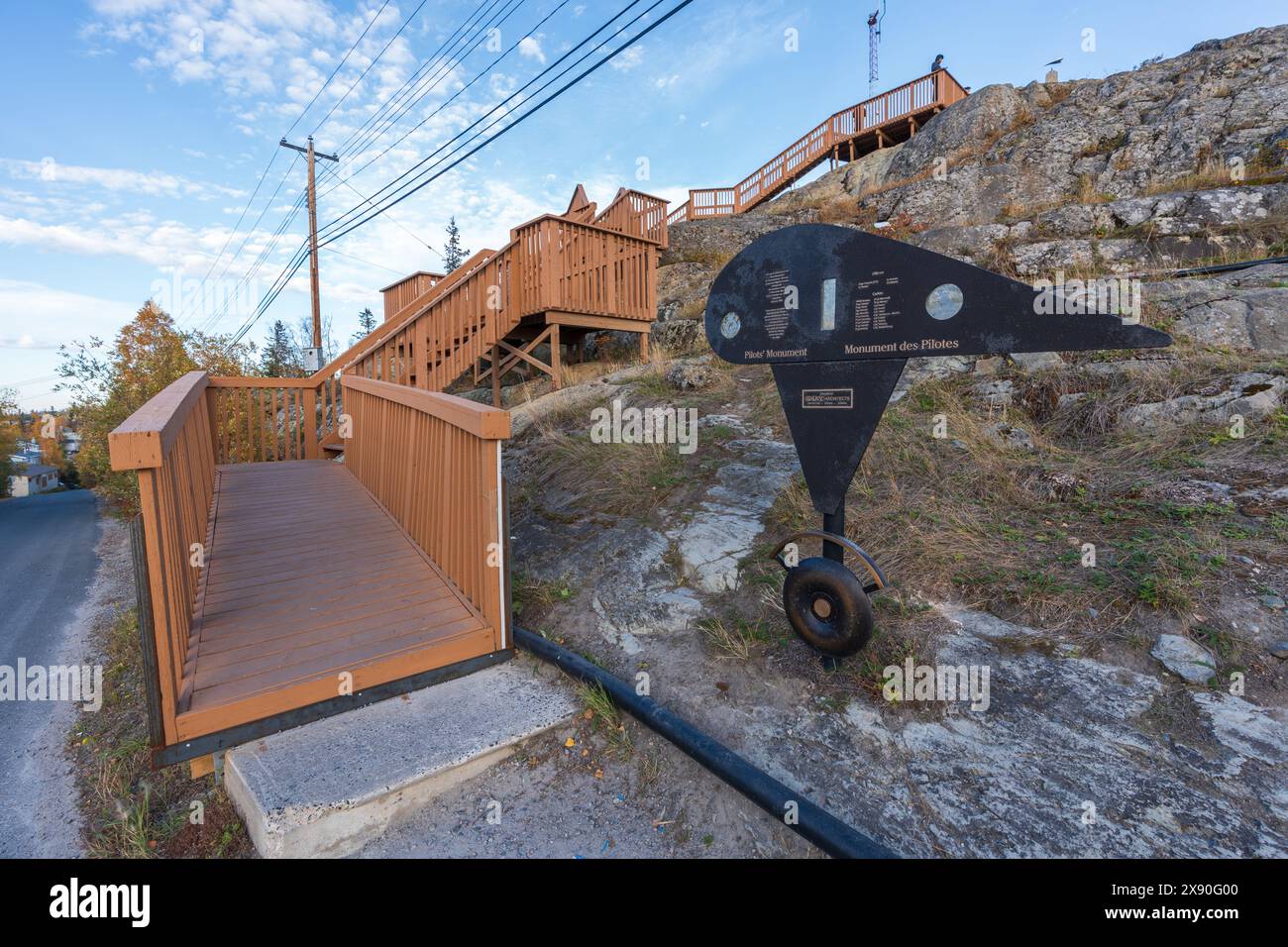 Bush Pilots Monument, rests atop "The Rock", accessed via a winding ...